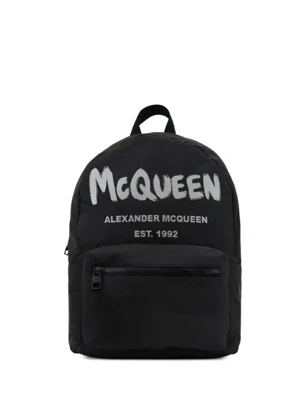 Alexander McQueen Logo-print Backpack - Black