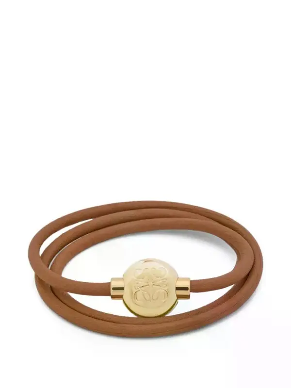 Loewe Pebble Bracelet In Leather - Gold