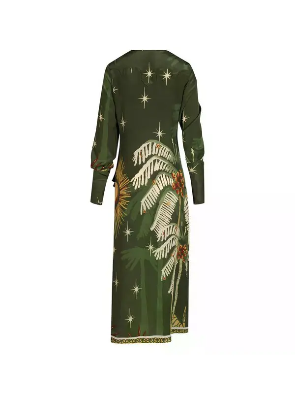 Johanna Ortiz Eternity Begins Printed Wrap Maxi Dress - Green | Editorialist