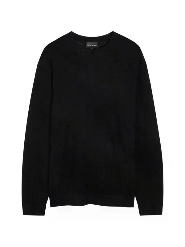Emporio Armani Textured Crew-neck Knitwear - Black