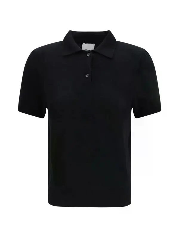 ALLUDE Cashmere Polo Top - Black
