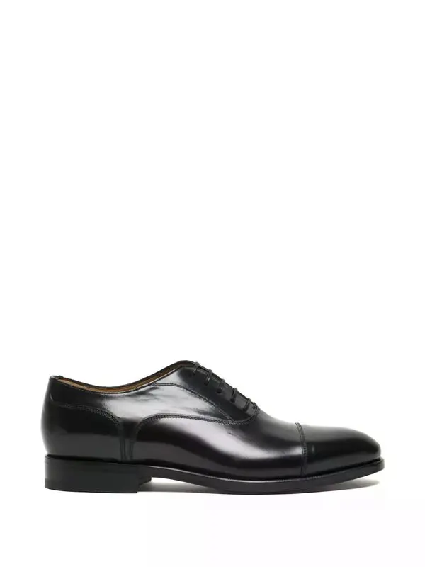 ORTIGNI Cap-toe Flat Oxford Shoes - Black