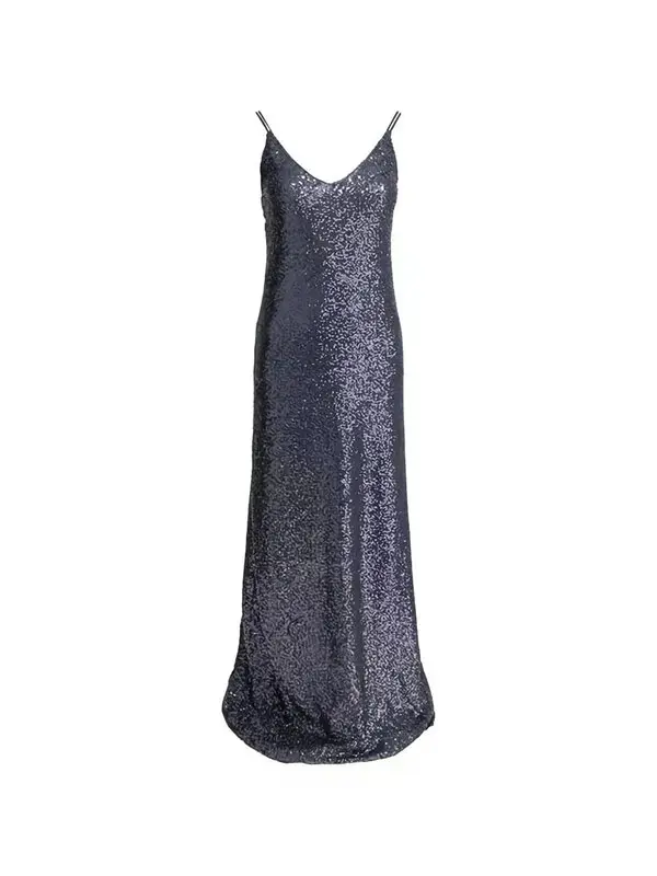 SEMPER Sequin V-neck Maxi Dress - Grey