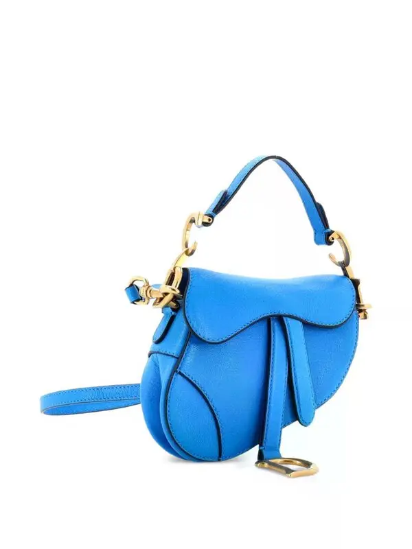 Dior Saddle Micro Shoulder Bag With Strap - Blue