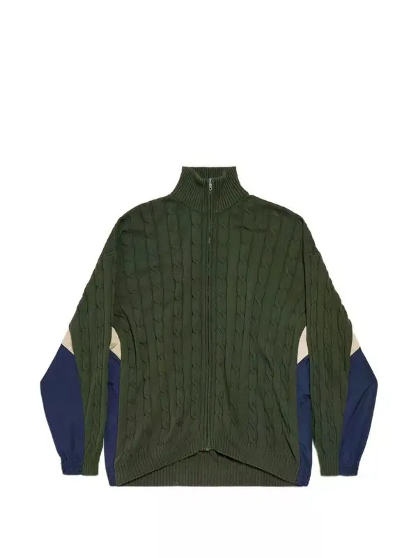 Balenciaga Cable-knit Zip Cardigan - Green