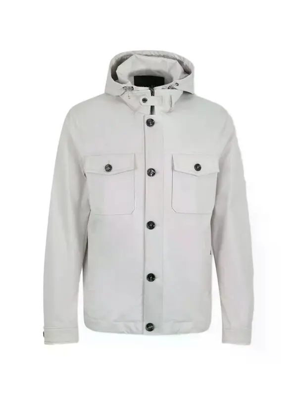 MOORER Buttoned Hooded Jacket - Grey