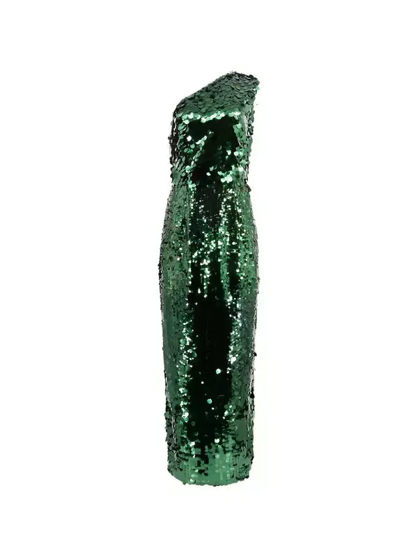 BRONX AND BRONCO Farah Sequin One-shoulder Gown - Green
