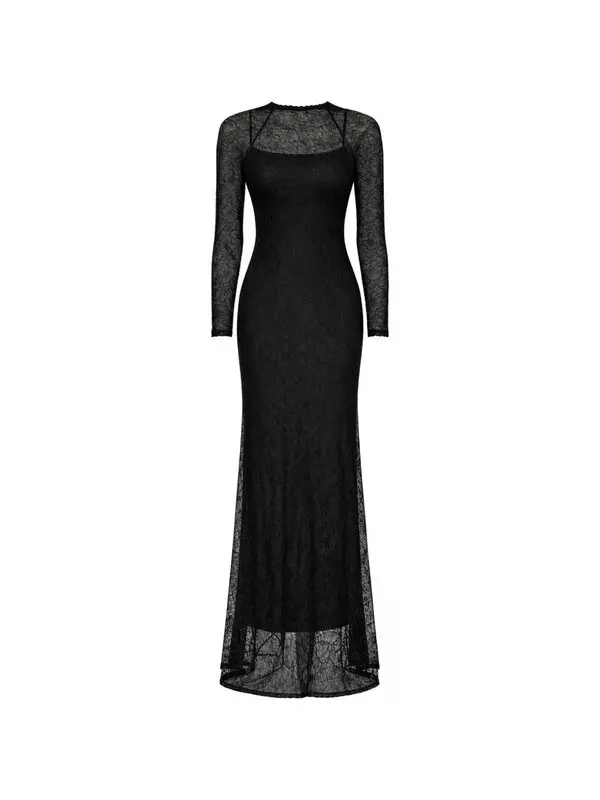 Simkhai Stacy Long-sleeve Lace Gown - Black