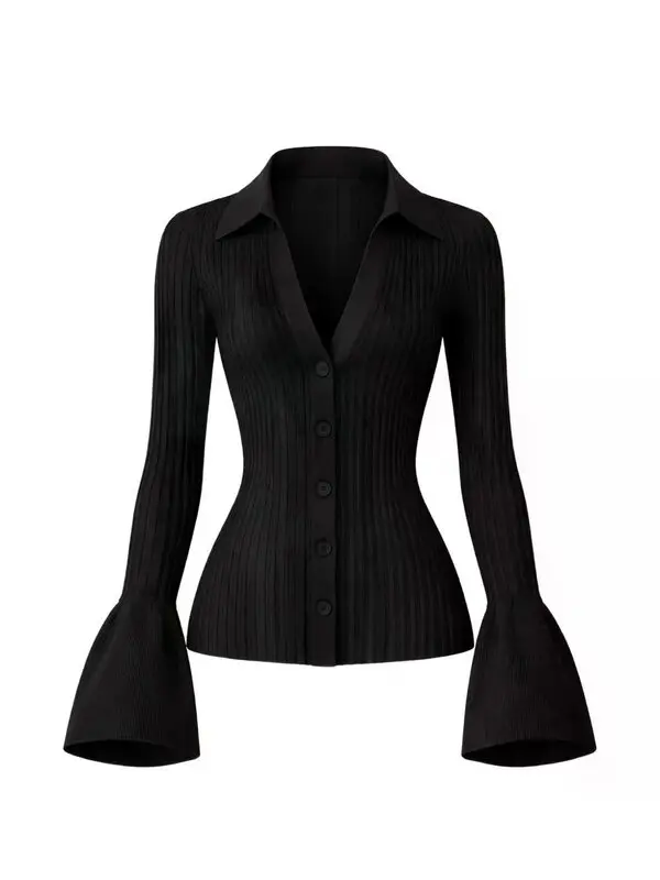Alexis Olena Bell-sleeve Cardigan - Black