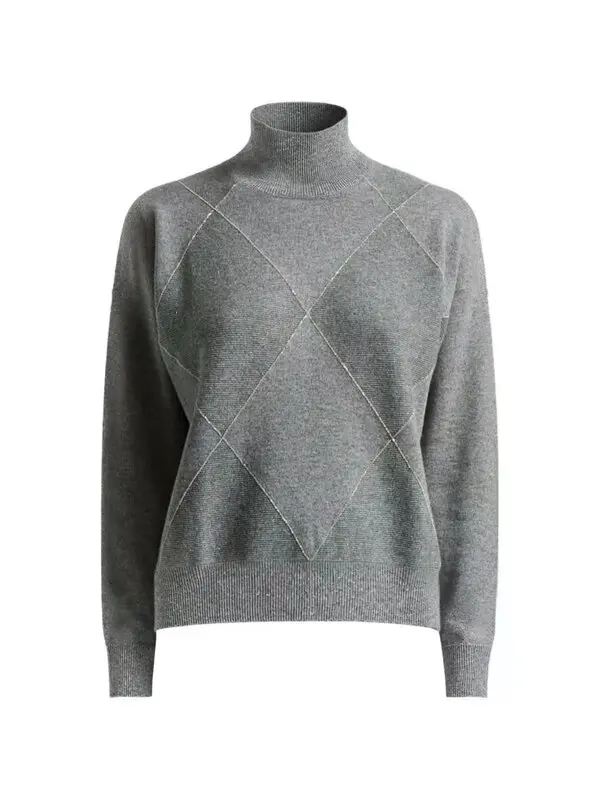 Peserico Argyle-pattern Roll-neck Sweater