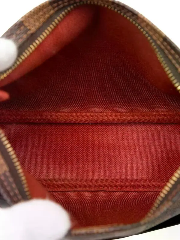 LOUIS VUITTON 1998 Damier Ebene Trousse Pochette Handbag - Brown