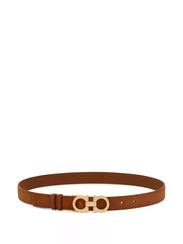 FERRAGAMO Adjustable Gancini Belt - Brown