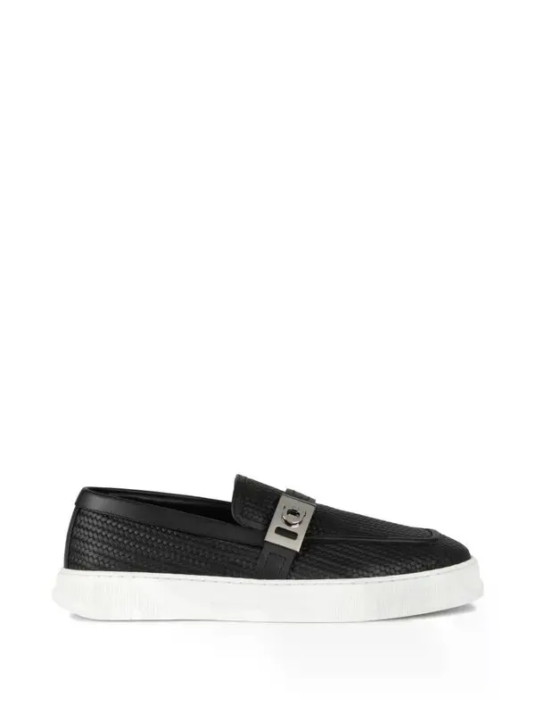 FERRAGAMO Sneaker Loafers With Hug Buckle - Black