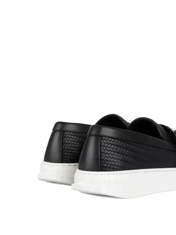 FERRAGAMO Braided Sneaker Loafers With Buckle