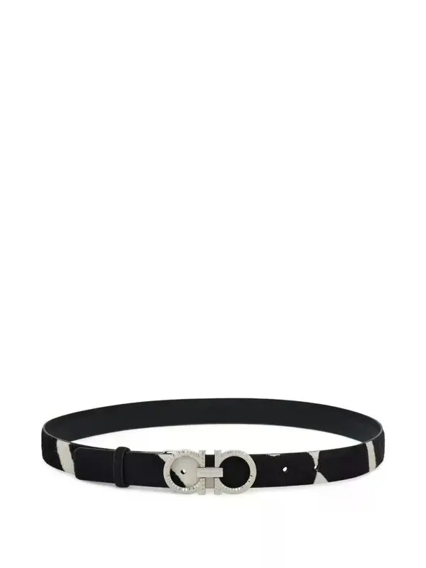 FERRAGAMO Adjustable Gancini Belt - Black