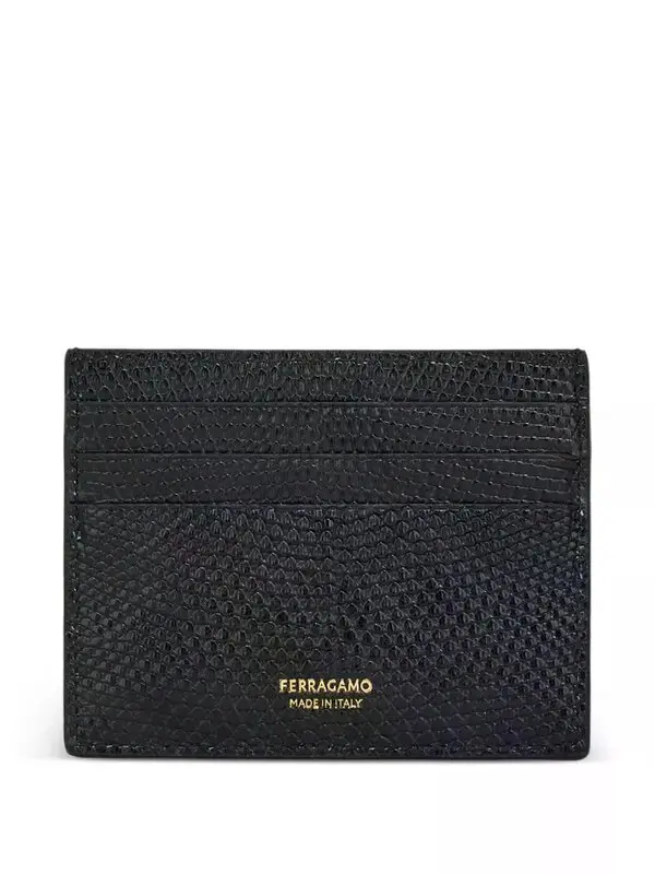FERRAGAMO Gancini Credit Card Holder - Black