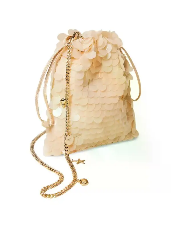 TWINSET Sequined Drawstring Satchel