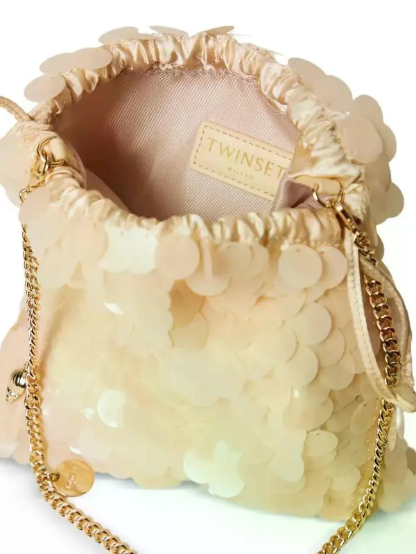 TWINSET Sequined Drawstring Satchel