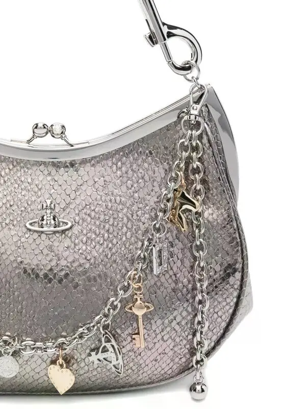 VIVIENNE WESTWOOD Python-embossed Leather Shoulder Bag