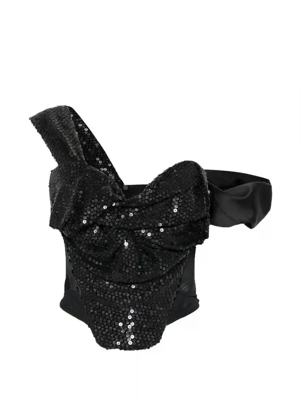 VIVIENNE WESTWOOD Knot Sequin-embellished Corset Top - Black
