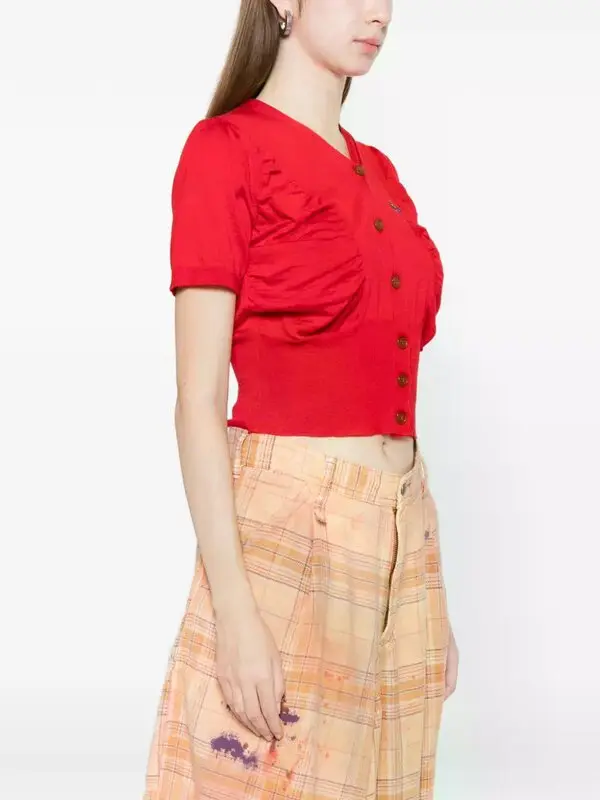 VIVIENNE WESTWOOD Pamela Ruched Cardigan - Red