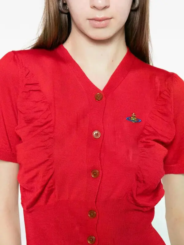 VIVIENNE WESTWOOD Pamela Ruched Cardigan - Red