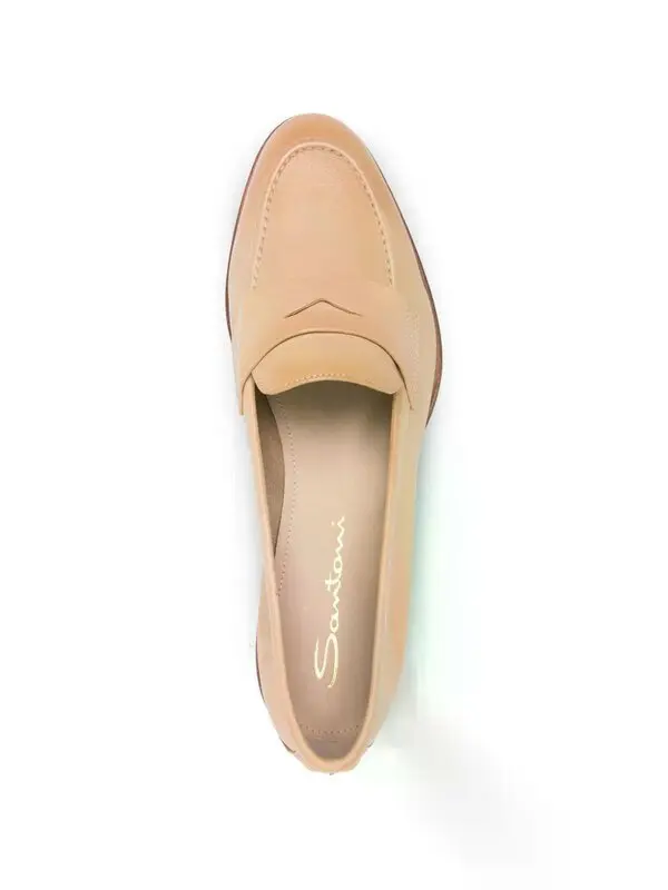 Santoni Leather Penny-strap Loafers