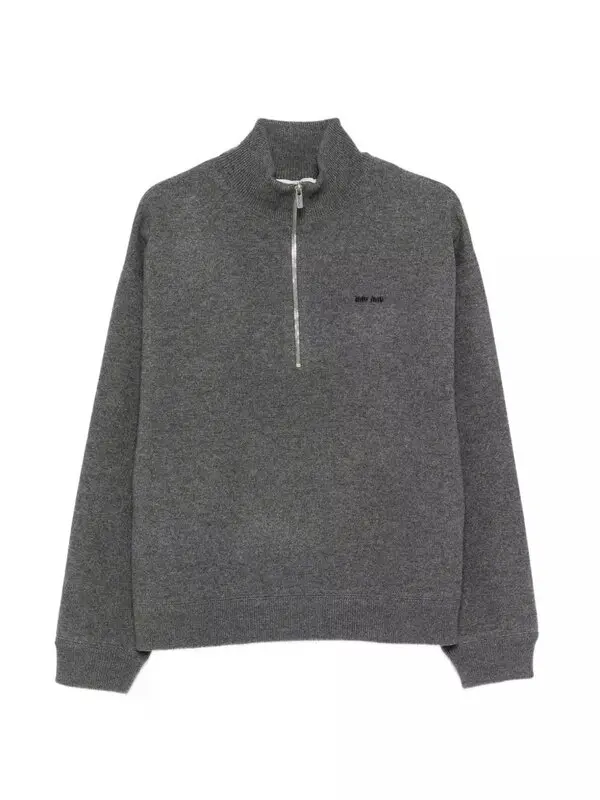 Miu Miu Cashmere And Jersey Zipper Sweater