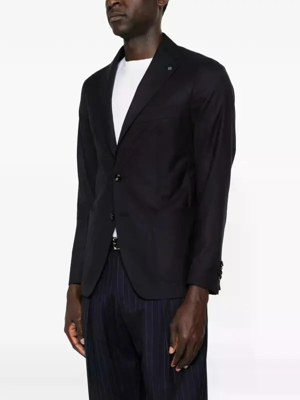 Tagliatore Notched-lapel Patch-pocket Blazer - Blue