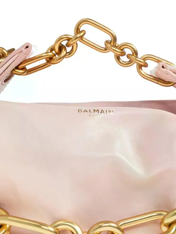 Balmain Mini Sync Chain Padlock Leather Tote Bag - Pink