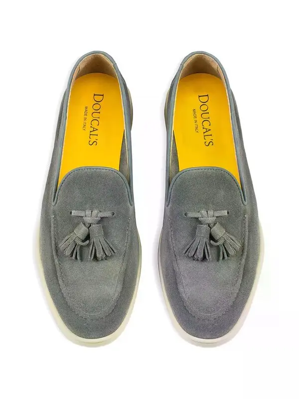 DOUCAL'S Tassel-detail Suede Loafers - Grey