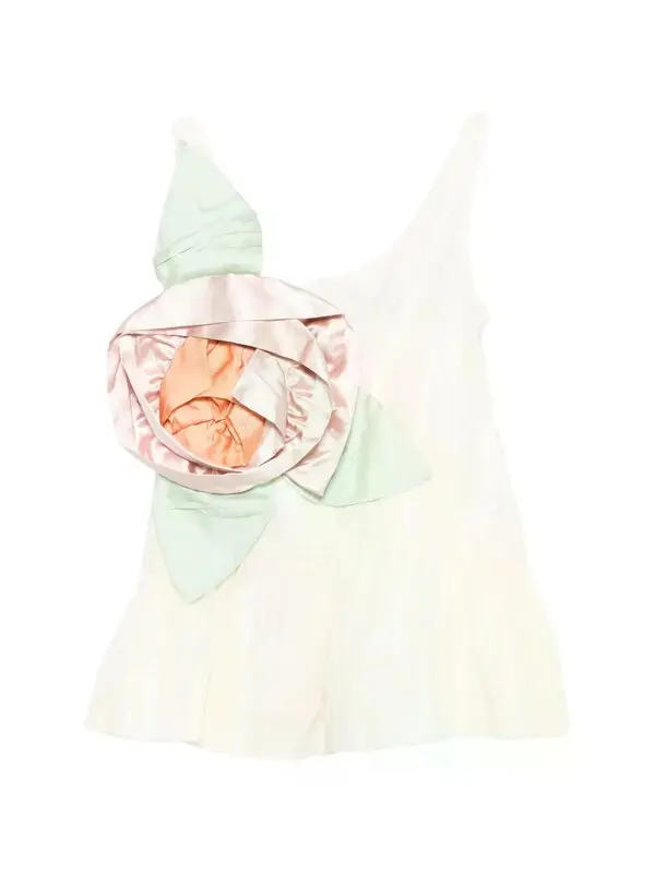 Simone Rocha Rosette Peplum Top - Neutrals