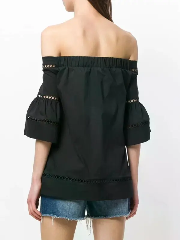 Michael Kors Embroidered Off-shoulder Top