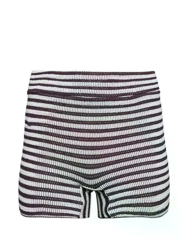 Bond Eye Dom Striped Shorts - Brown