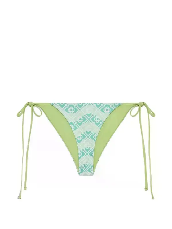 Casablanca Monogram String Bikini Bottom - Green