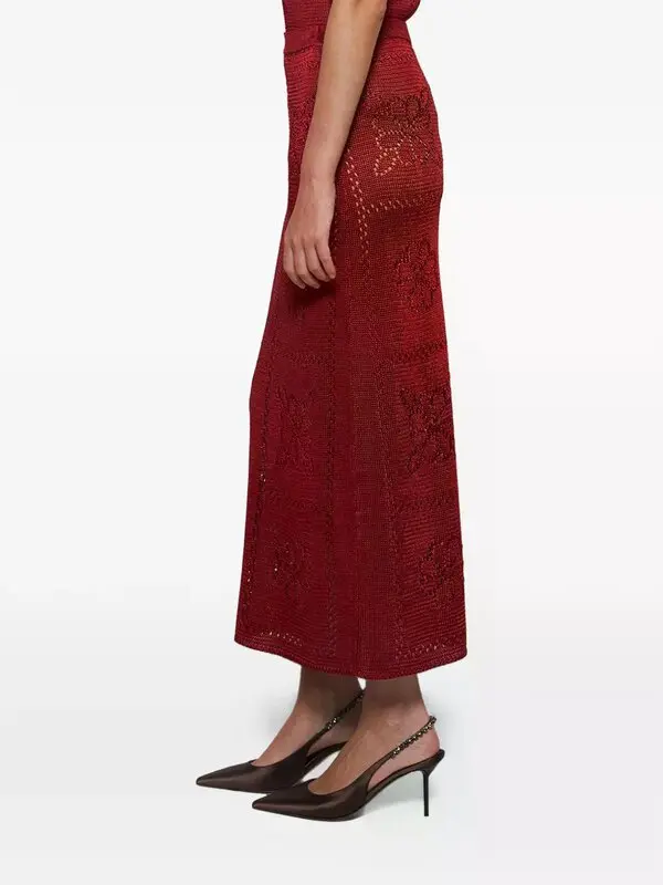 Calle Del Mar Floral Tile Midi Skirt