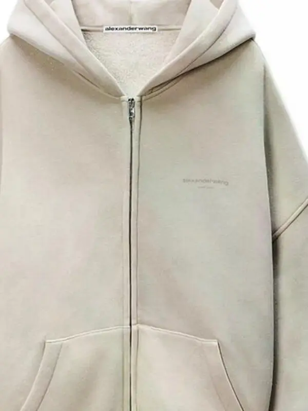 Alexander Wang Dropped Shoulders Zip Up Hoodie