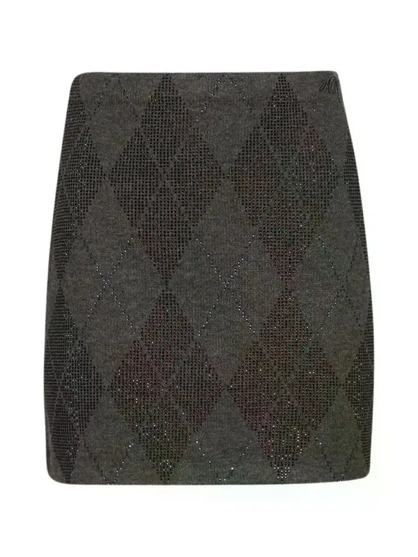Alexander Wang Crystal Hotfix Argyle Tennis Mini Skirt - Brown