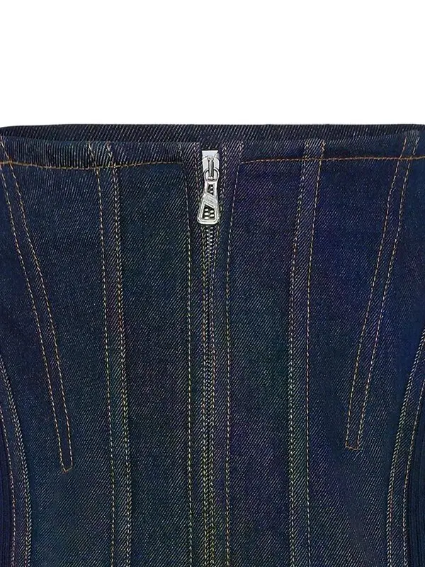 JEAN PAUL GAULTIER Denim Zip Corset Top
