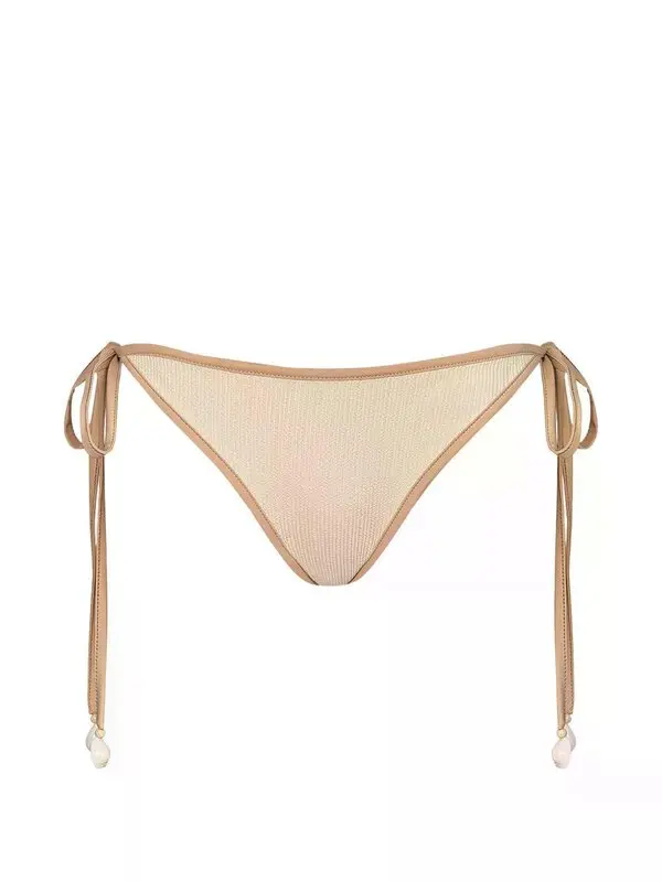 Johanna Ortiz Crinkle-tie Bikini Bottom - Neutrals