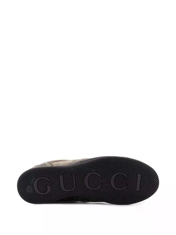 Gucci Web Logo Leather Sneakers