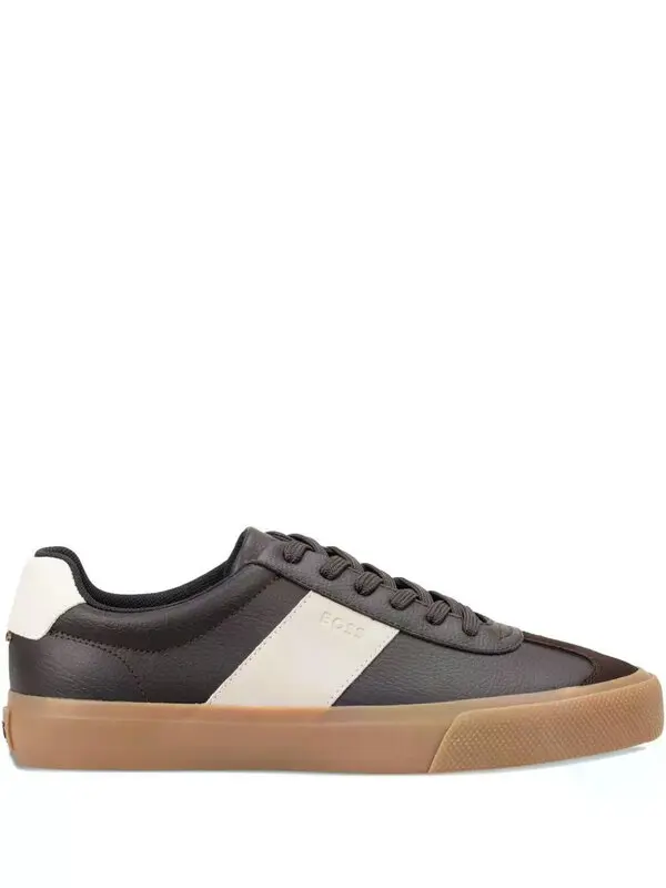 BOSS Lace-up Panelled Sneakers - Brown