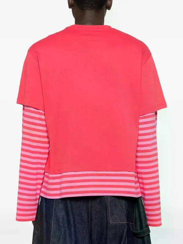 CHARLES JEFFREY Striped-sleeve T-shirt