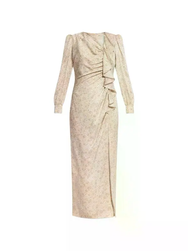 Alessandra Rich Ruffled Evening Dress - Neutrals