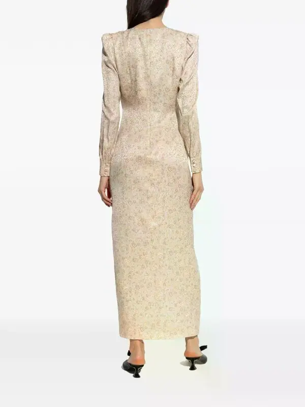 Alessandra Rich Ruffled Evening Dress - Neutrals