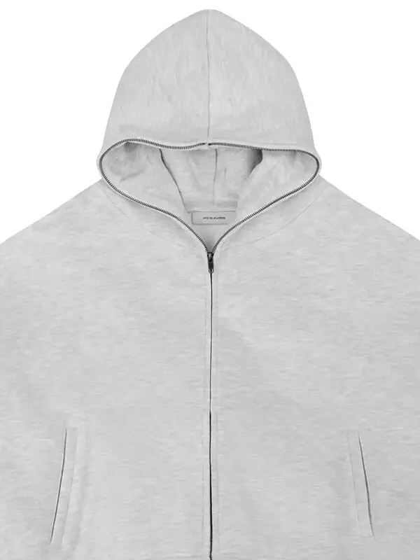 ENTIRE STUDIOS Hooded Zip-front Sweatshirt - Grey