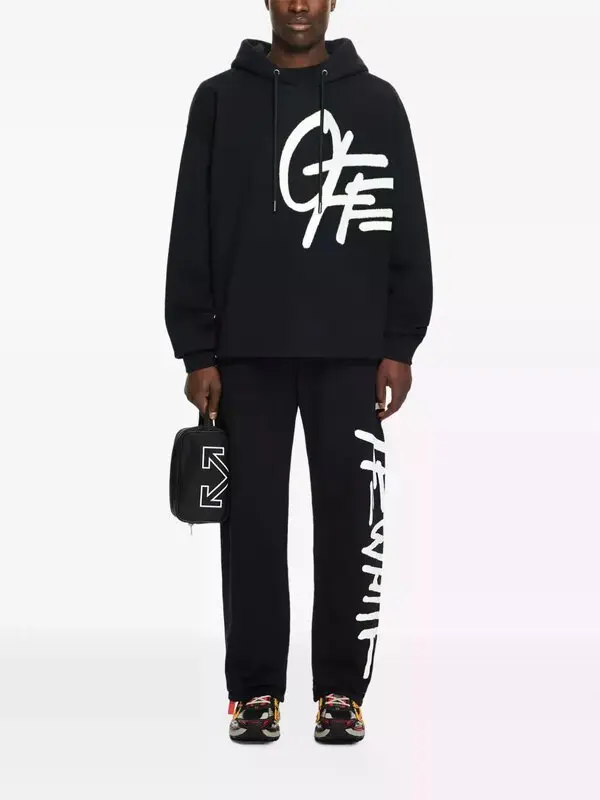 Off-White Spray Logo Loose Hoodie - Black