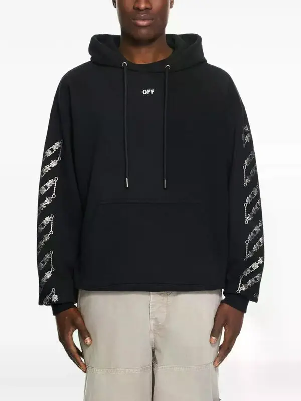 Off-White Chain Arrow Diagonal Drawstring Hoodie