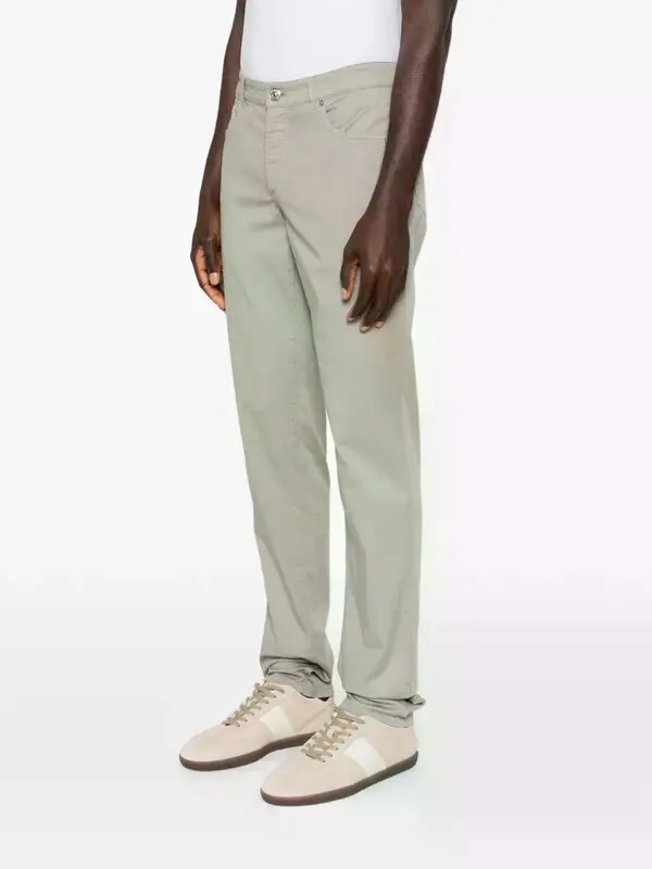 Brunello Cucinelli Logo-embroidered Trousers - Grey