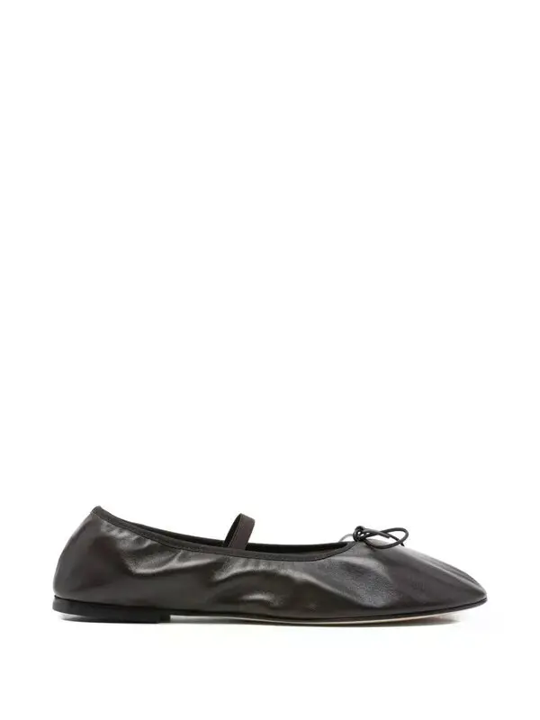 Dear Frances Balla Bow Leather Ballet Flats